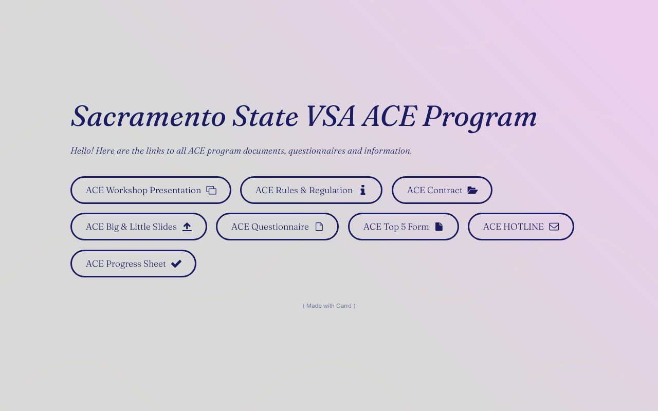 Sacramento State VSA ACE Program